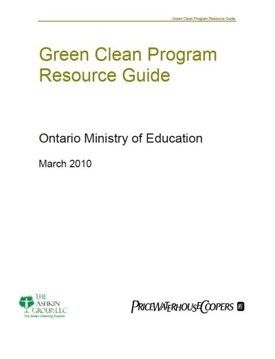 Green Clean Program Resource Guide/Guide – Publications Ontario