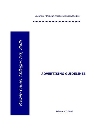 Advertising Guidelines – Publications Ontario