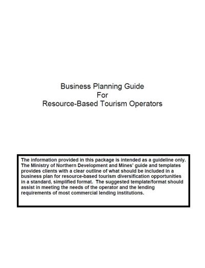 Business Planning Guide For Resource-Bas – Publications Ontario