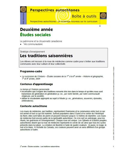 Deuxième année Études sociales – Publications Ontario