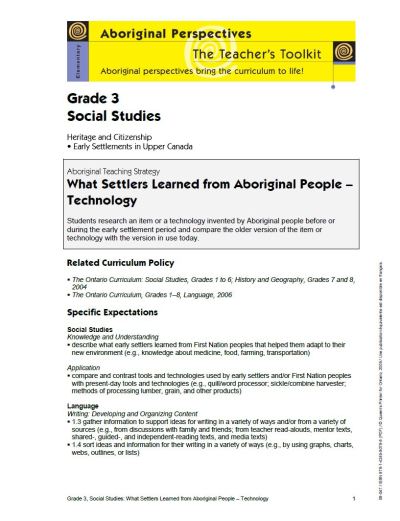 Grade 3 Social Studies – Publications Ontario