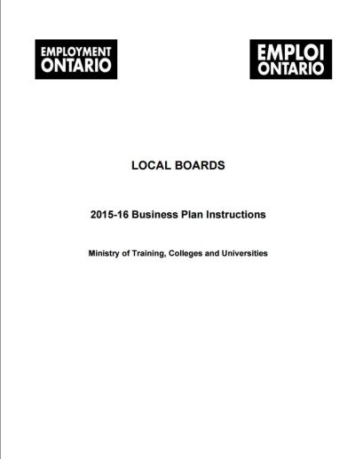 Local Boards 2015-16 Business Plan Instr – Publications Ontario