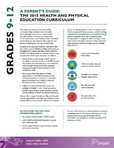 A Parent's Guide: The 2015 Health and Ph – Publications Ontario