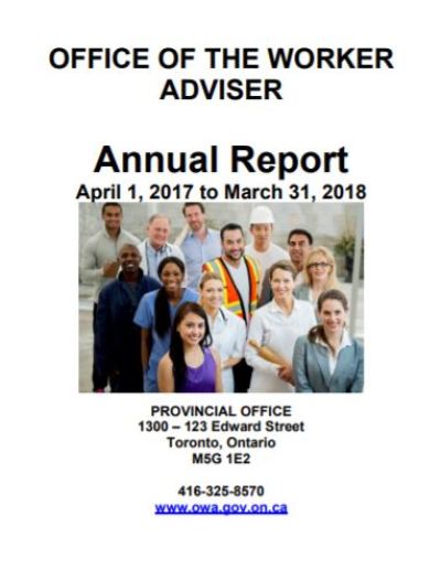 Annual report - Office of the Worker Adv – Publications Ontario