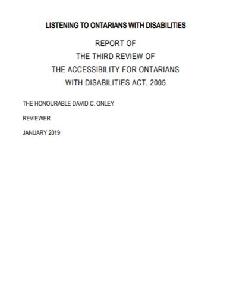 Listening to Ontarians with disabilities – Publications Ontario
