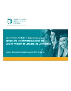 Government's Role in Digital Learning – Publications Ontario