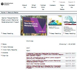 P3 Market Update / Infrastructure Ontario 12/20 - Publications Ontario