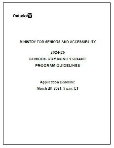 2024-25 Seniors Community Grant Program Guidelines – Publications Ontario