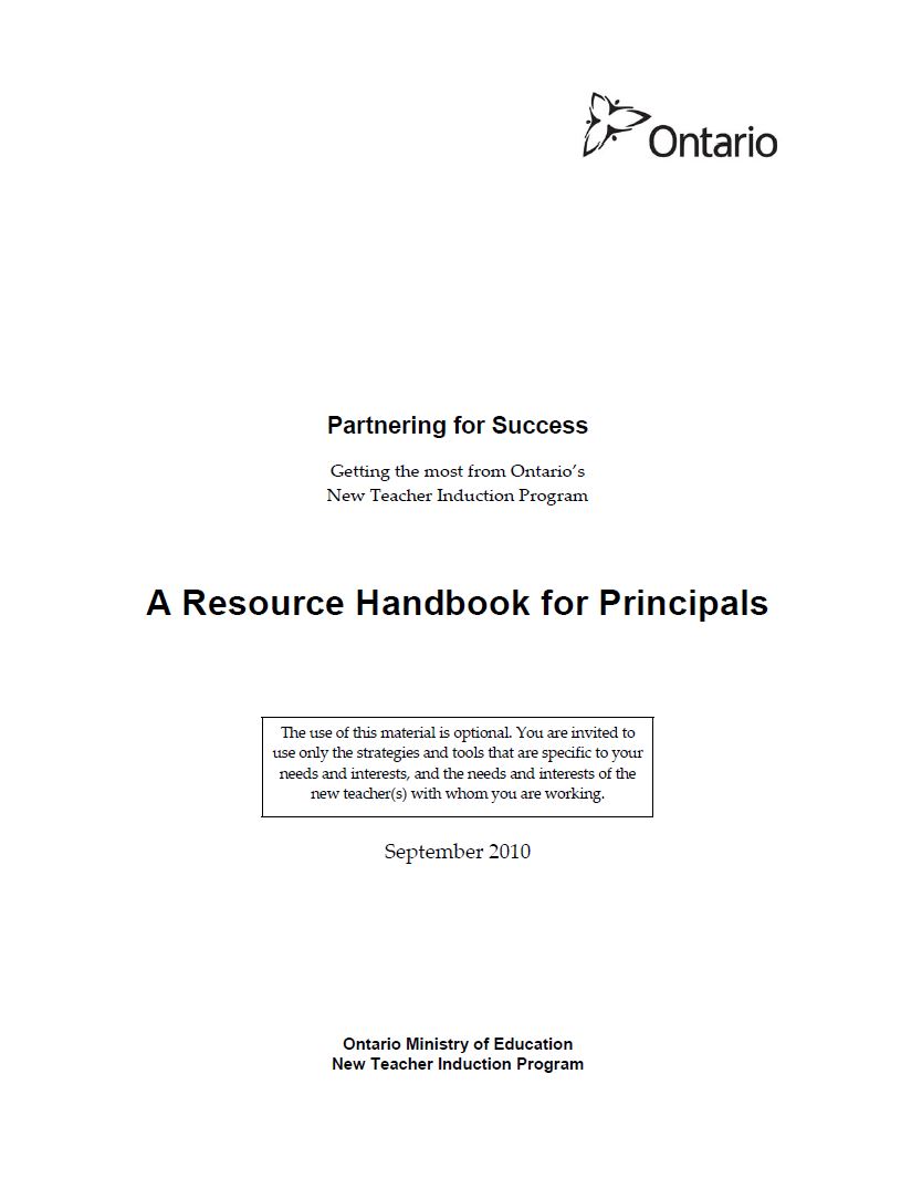 A Resource Handbook for Principals – Publications Ontario