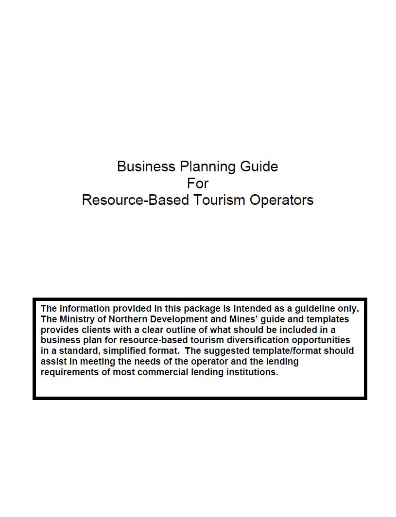 Business Planning Guide For Resource-Bas – Publications Ontario
