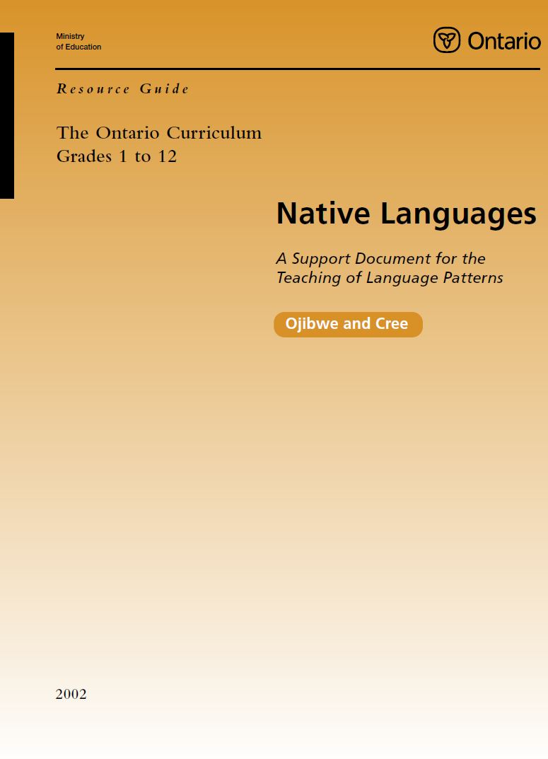 Native Languages Grades 1 to 12 Ojibwe a – Publications Ontario