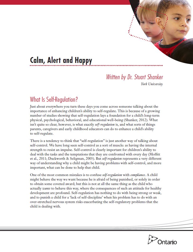 Calm, Alert and Happy – Publications Ontario