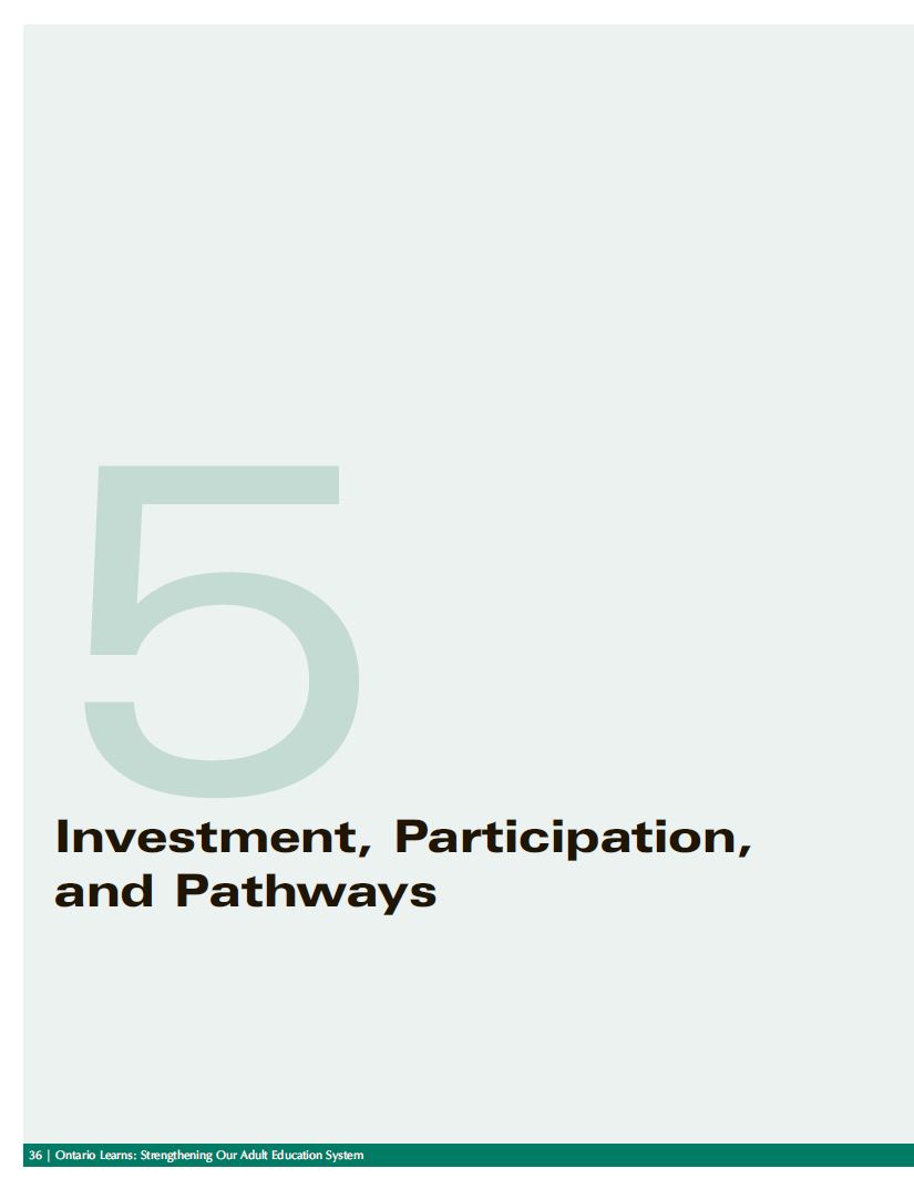 Investment, Participation, and Pathways – Publications Ontario