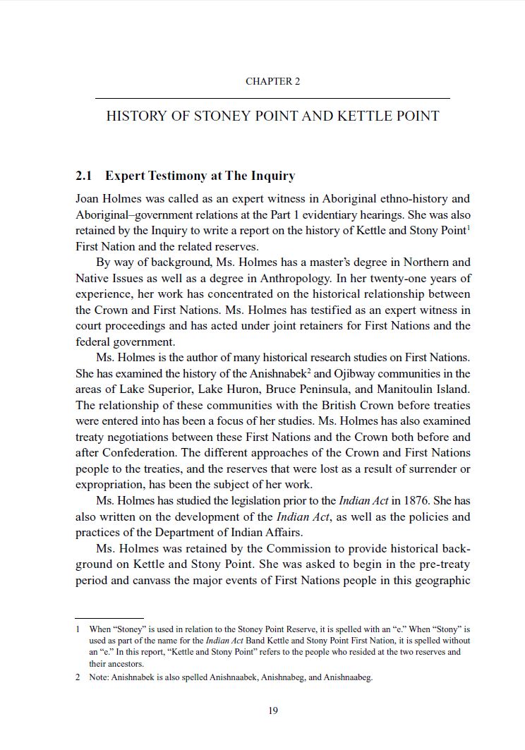 Ipperwash Inquiry: Chapter 2: History of – Publications Ontario