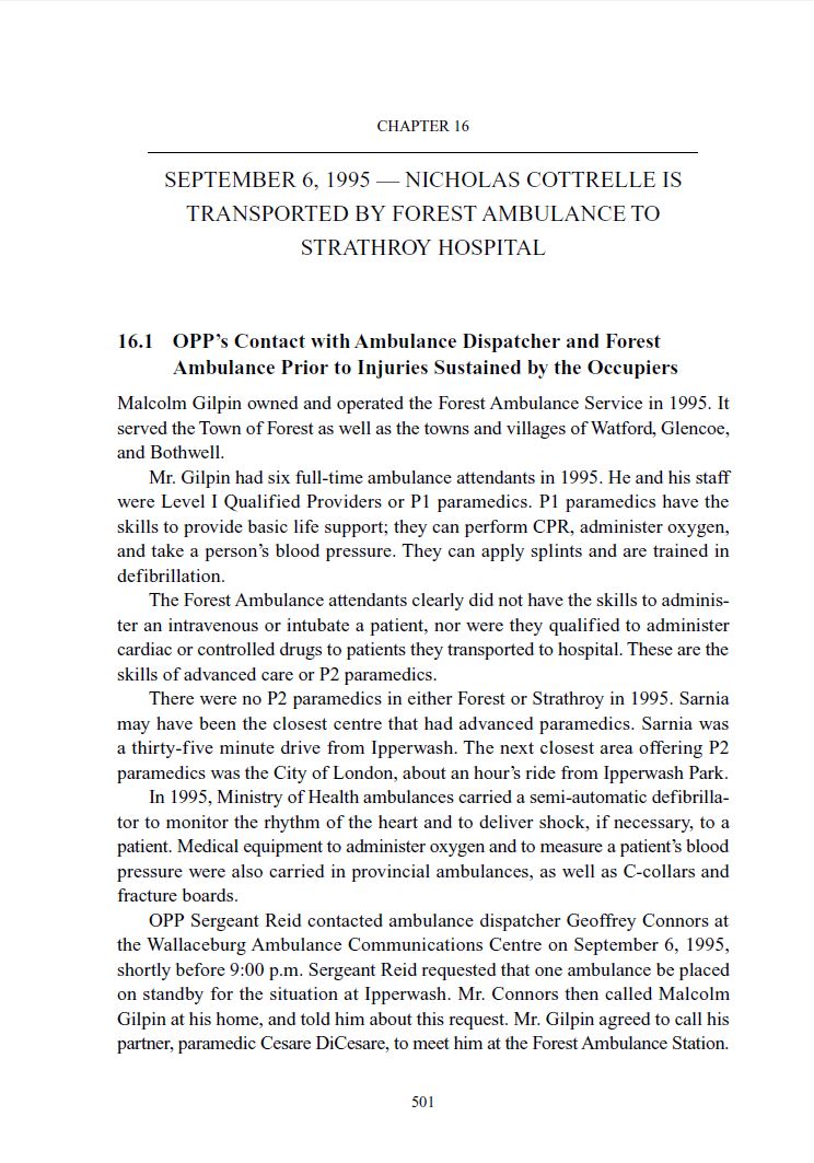 The Ipperwash Inquiry: Chapter 16 Septem – Publications Ontario