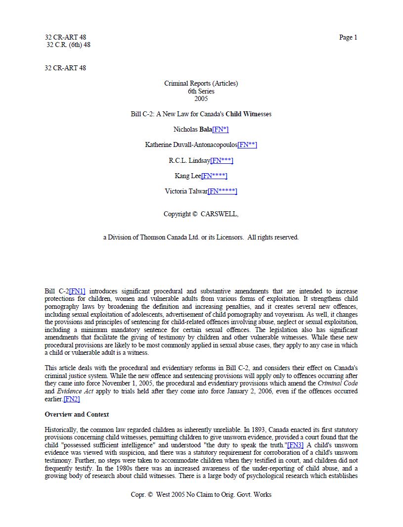 Bill C-2: A New Law for Canada's Child W – Publications Ontario