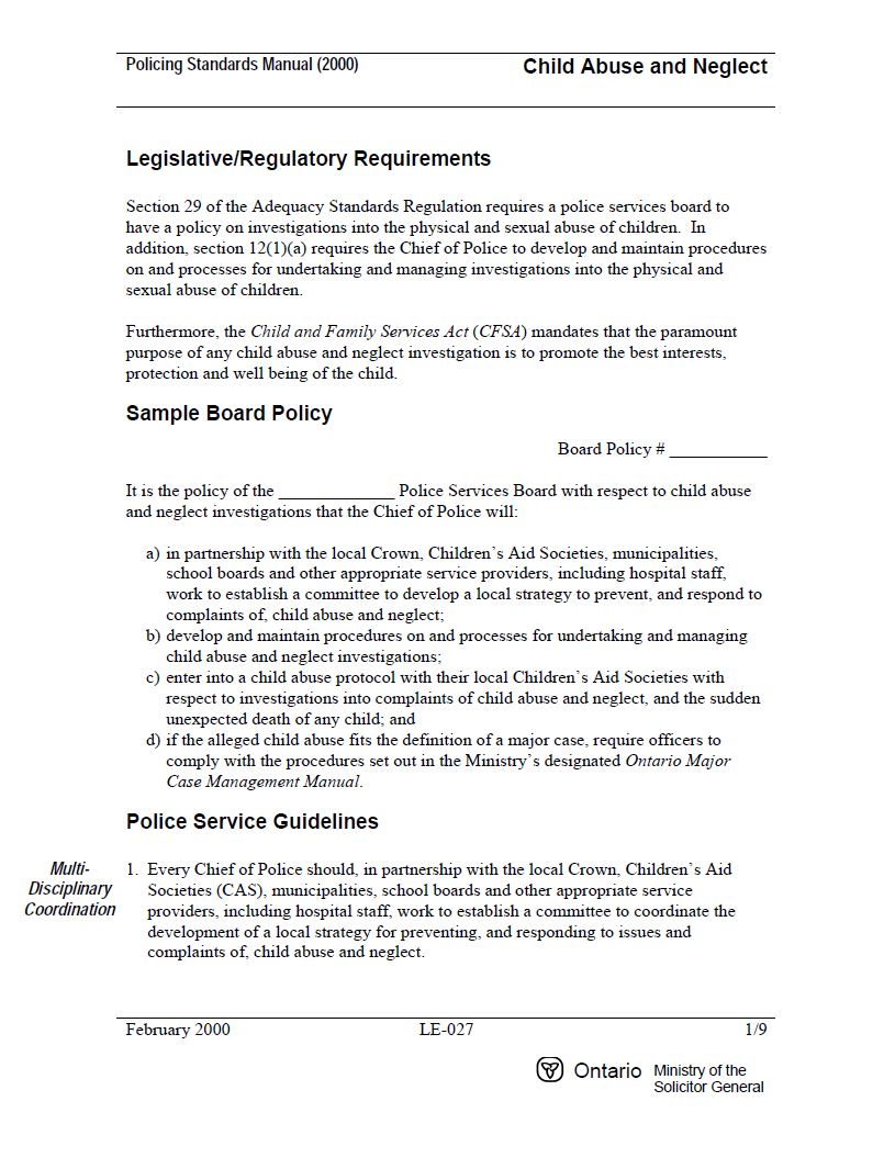 Legislative/Regulatory Requirements – Publications Ontario
