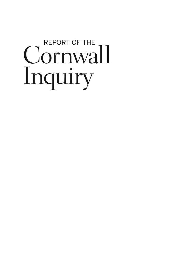 Report of The Cornwall Public Inquiry - – Publications Ontario
