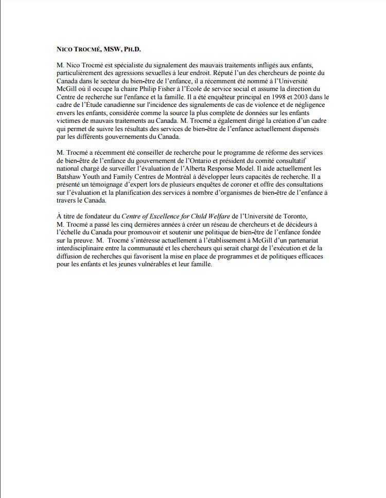 NICO TROCME, MSW, PH – Publications Ontario