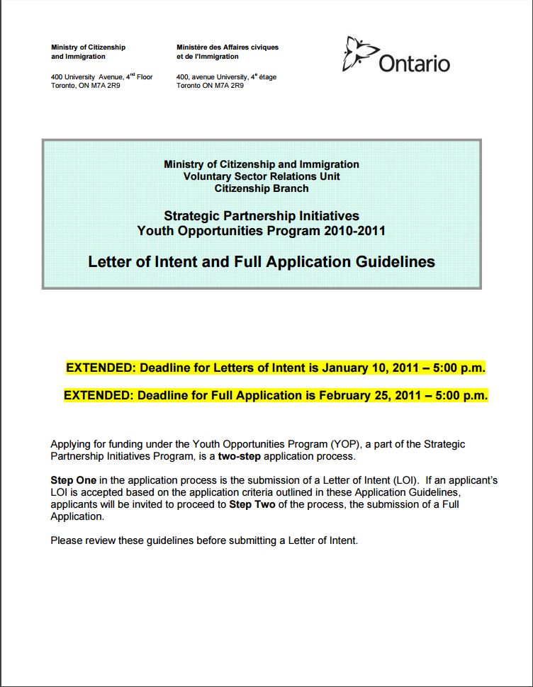 Strategic Partnership Initiatives Youth – Publications Ontario