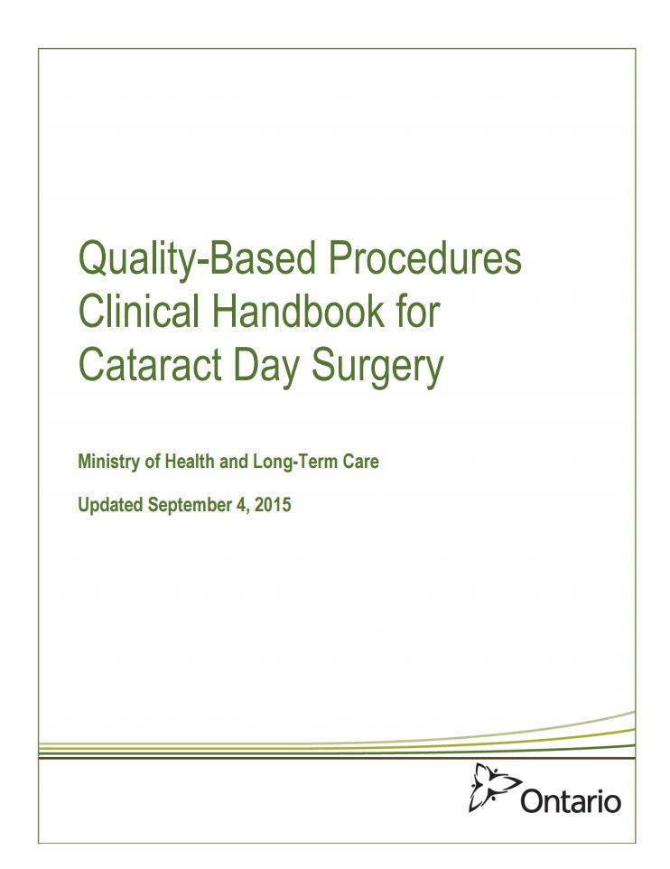 Quality-Based Procedures Clinical Handbo – Publications Ontario