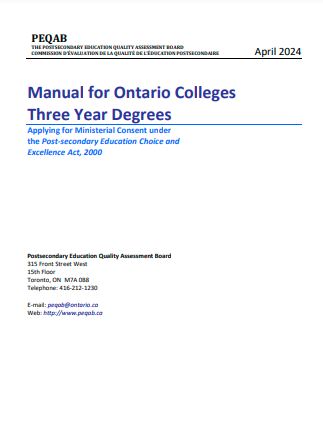 Manual for Ontario Colleges: Three Year Degrees : Applying ...